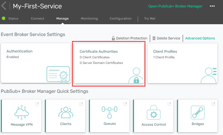 Configuring An Event Broker Service To Use Client Certificate Authentication
